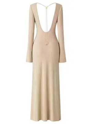 DANAME Ruched-detail Open-back Maxi Dress - Neutrals