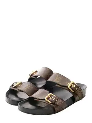 LOUIS VUITTON Monogram Canvas Bondia Flat Sandals - Brown
