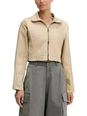 Adidas Firebird Twill Crop Track Top - Neutrals