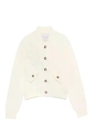 ERMANNO FIRENZE Crochet-patch Button-up Cardigan - Neutrals