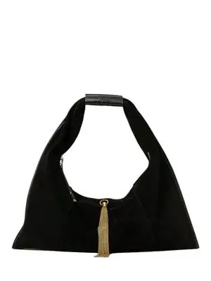 TWINSET Chain-tassel Leather Bucket Bag - Black