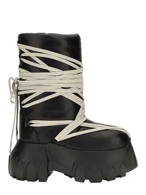 Rick Owens Platform Boots With Tie Fastening - Black