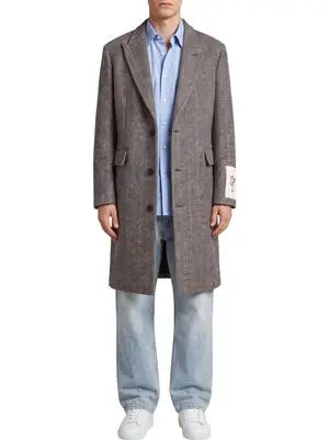 GOLDEN GOOSE Tailored Herringbone Coat - Grey
