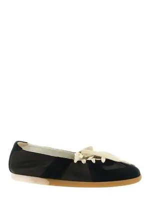 MAISON MARGIELA Maison Margiela Replica Lambskin And Suede Ballet Flats Black