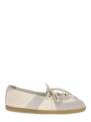 MAISON MARGIELA Maison Margiela Replica Lambskin And Suede Ballet Flats Sand