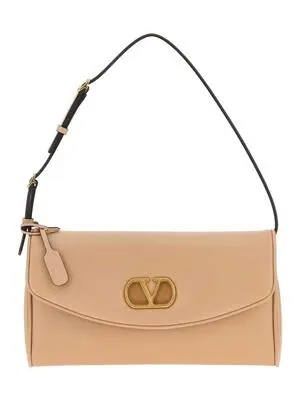 Valentino Garavani Valentino Garavani Nappa Leather Shoulder Bag With VLogo Signature Pink