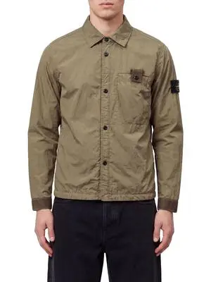 Stone Island Crinkle Reps Ny Recycled Nylon Shirt Jacket - Green