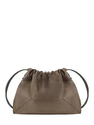 Brunello Cucinelli Brunello Cucinelli Duo Suede Bucket Bag With Monili Decoration Grey