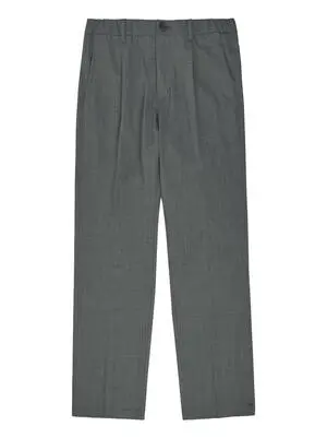 Herno Pleated Straight-leg Wool Blend Trousers - Grey