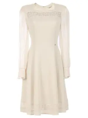 LUNA FASHION HOUSE Ivory Lace A-line Dress, Jody - White