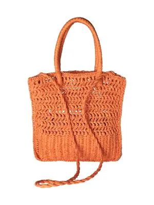 2KSTYLE Tamuna Small Woven Raffia Tote Bag - Orange