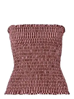 PAR Y ESCALA Sl Matilda Strapless Smocked Top - Pink