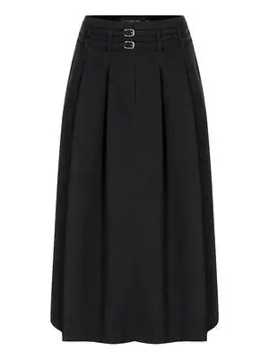 EXQUISE Evelynn Midi Skirt - Black