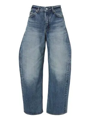 Alaïa Faded Barrel-leg Jeans - Blue
