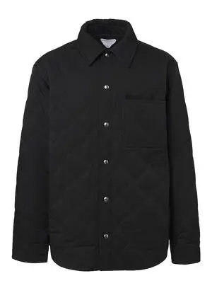 Bottega Veneta Intrecciato Quilted Cotton-blend Overshirt - Black