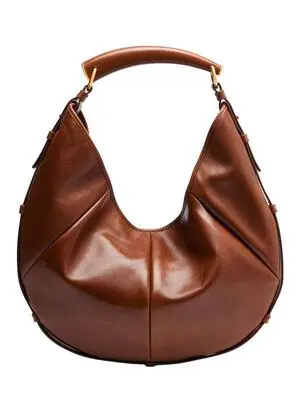 Saint Laurent Mombasa Medium Leather Shoulder Bag - Brown
