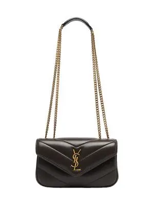 Saint Laurent Loulou Mini Leather Shoulder Bag - Brown