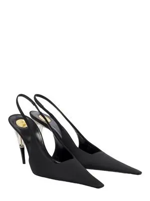 Saint Laurent Goya Satin Slingback Pumps - Black