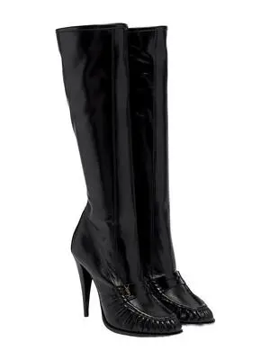 Saint Laurent Leather Knee-high Boots - Black