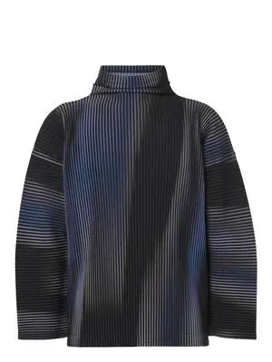 Issey Miyake Homme Plissé Blend Of Lights Pleated Printed Top - Blue