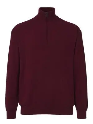 LISA YANG Augustus Cashmere Half-zip Sweater - Burgundy