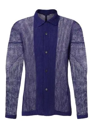 Issey Miyake Rustic Mesh Pleated Shirt - Blue