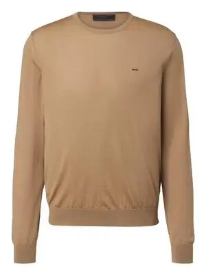 Prada Virgin Wool Crew Neck Sweater - Beige