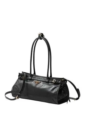Prada Bonnie Leather Handbag - Black