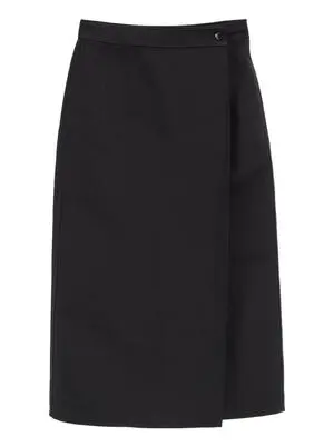 Bottega Veneta Cotton Midi Skirt - Black