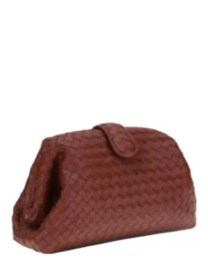 Bottega Veneta Lauren 1980 Small Leather Clutch - Red