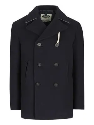 CAMPLIN Double-breasted Notch-lapel Peacoat - Blue
