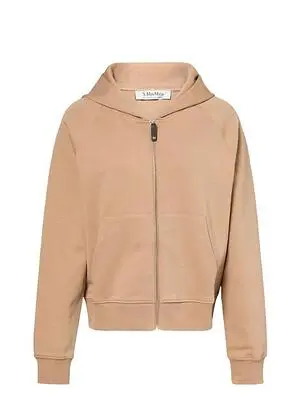 Max Mara Technical Cotton-jersey Zip Hoodie - Camel