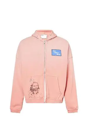 PALY HOLLYWOOD Alta Cienega Zip-up Cotton Hoodie - Pink