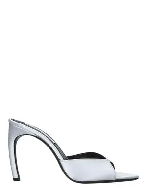 Victoria Beckham Harlow Satin Heeled Mules - Silver