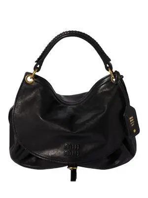 Miu Miu Leather Rendez-vous Shoulder Bag Black