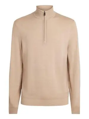 Bogner Bogner Virgin Wool Quarter-Zip Sweater Beige
