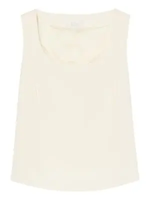 Marina Rinaldi Scoop Neck Waistcoat Top - Ivory
