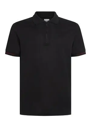 Pal Zileri Cotton Zip-up Polo Shirt - Black