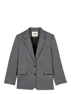 Maje Striped Rhinestone-embellished Blazer - Black