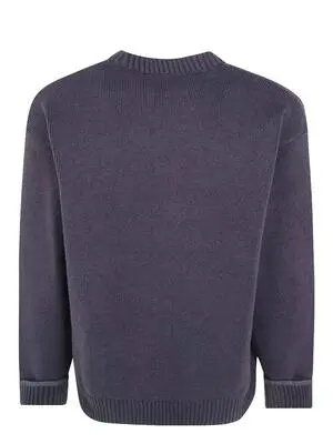 Rains Ribbed Knit Crew Neck Sweater - Black