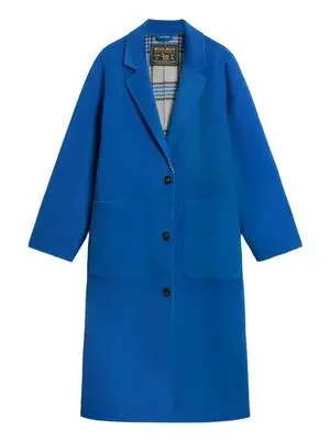 Woolrich Notched-lapels Virgin-wool Coat - Blue