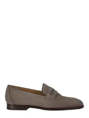 DOUCAL'S Doucal's Micro-Stud Suede Loafers Grey
