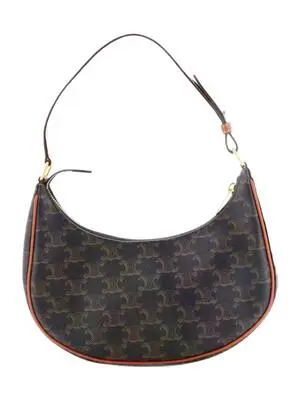 Celine Ava Bag Triomphe Coated Canvas Hobo Bag - Brown