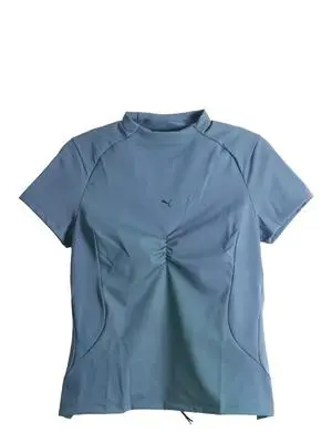 PUMA Clrt Laced Top Slim Mock Neck Short Sleeve T-shirt - Blue