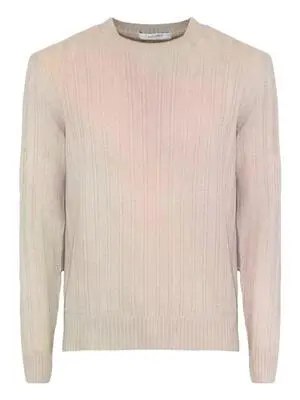 CRUCIANI Ribbed-knit Crew-neck Sweater - Neutrals