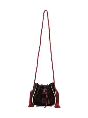 FORTE_FORTE Tassel-detail Drawstring Shoulder Bag - Red