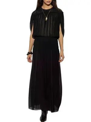 Isabel Marant Étoile Nesrine Smocked Silk Maxi Dress - Black