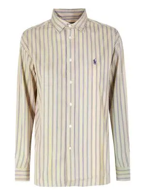 Polo Ralph Lauren Striped Embroidered Logo Shirt - Neutrals