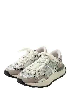 Valentino Garavani 2010s Race Runner Lace-panel Sneakers - Silver