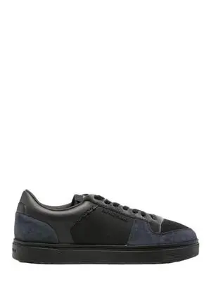 Emporio Armani Panelled Lace-up Sneakers - Black
